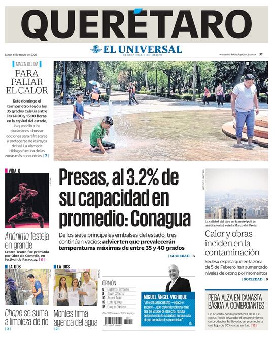 Portada 06 de mayo de 2024 | El Universal Querétaro